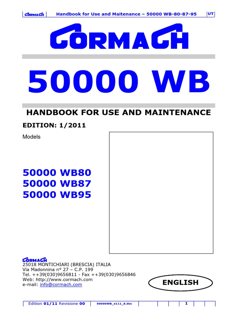 50000WB Cormach | PDF | Crane (Machine) | Pump