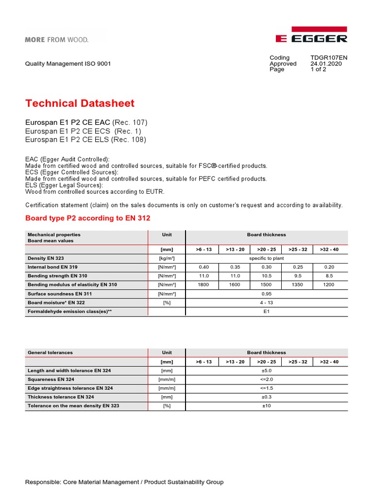 TD EGGER Eurospan E1 P2 (Rec 1 107 108) EN | PDF | Applied And Interdisciplinary Physics ...