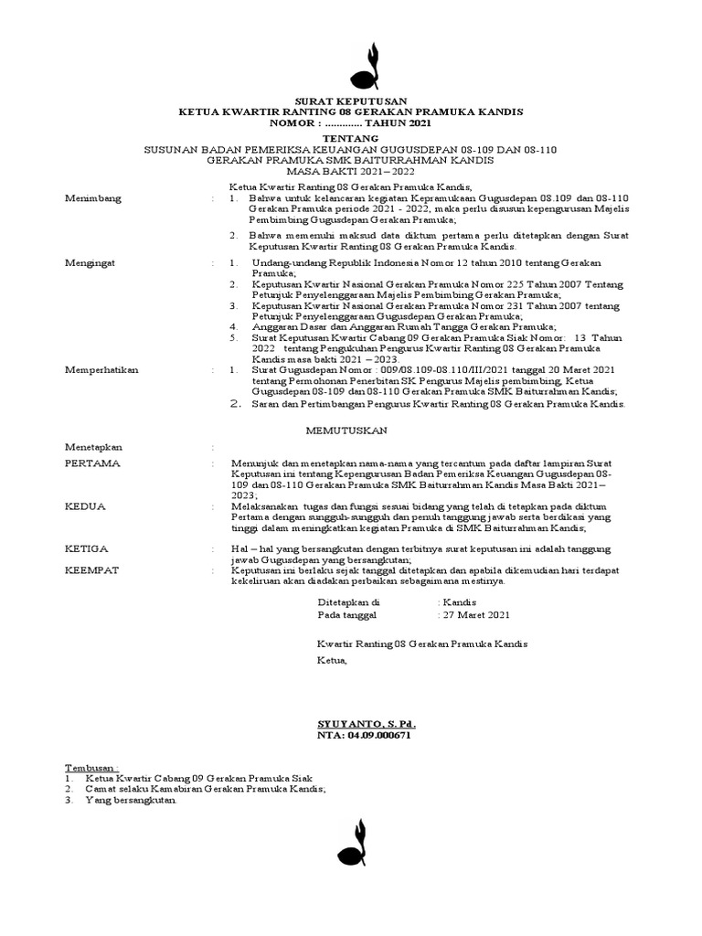 SK Peng Gudep, MABI, BPK | PDF