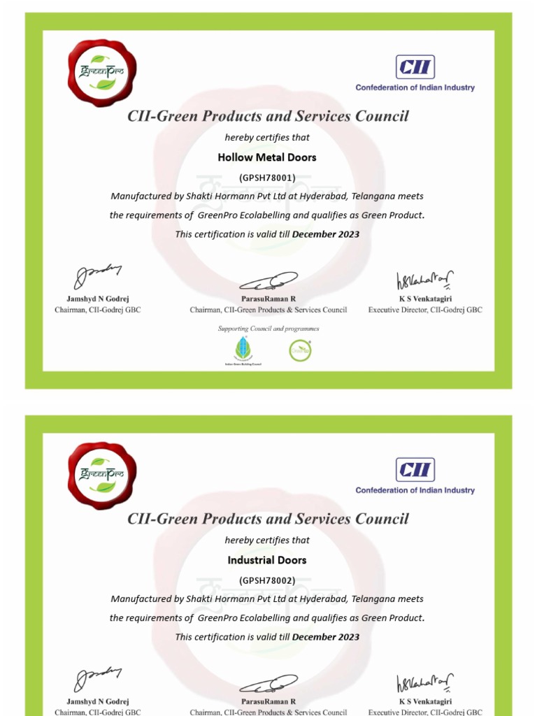 Green Pro Certificates Shakti Hormann | PDF