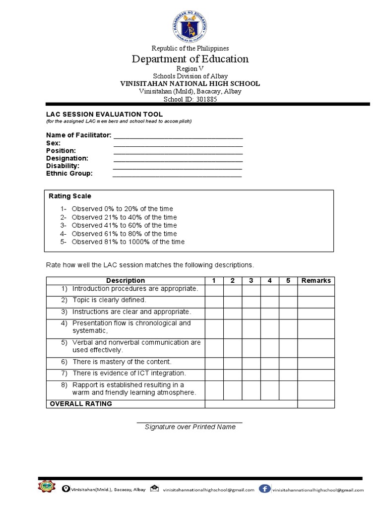 LAC Evaluation Tool | PDF