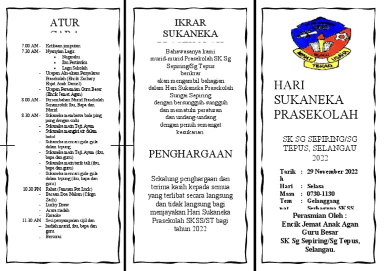 Buku Program Sukaneka Prasekolah Page 1 | PDF