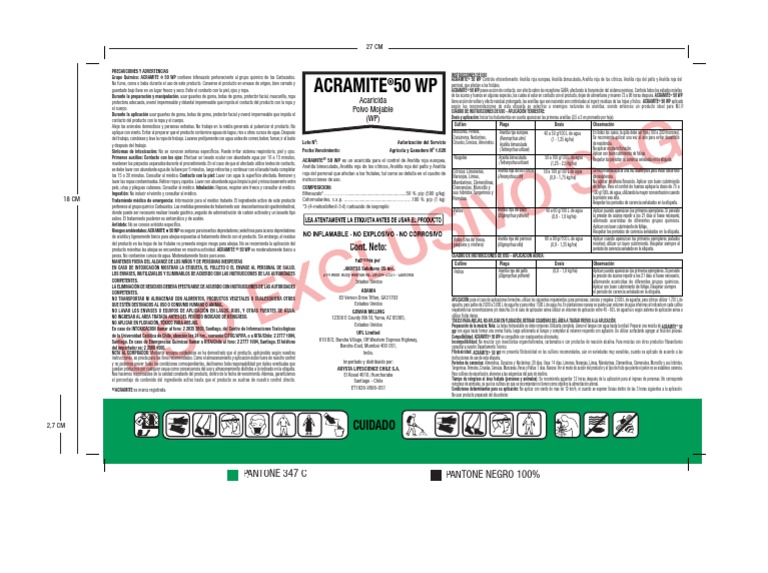 Acramite 50 WP 19-01-2022 | PDF | Agua | Agrios