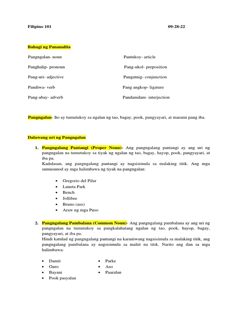 Filipino 101 | PDF