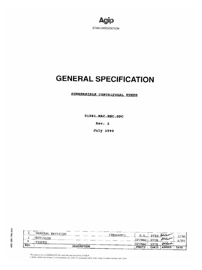 AGIP General Specification | PDF