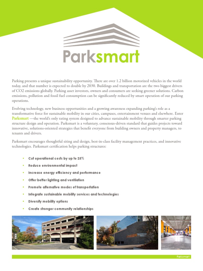 Parksmart One Pager | PDF | Sustainable Transport | Sustainability