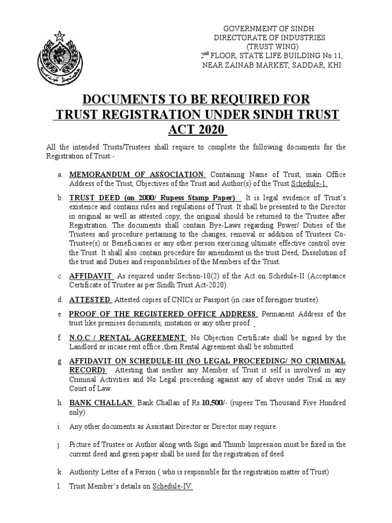 Documents Required For New Registration | PDF | Trust Law | Affidavit