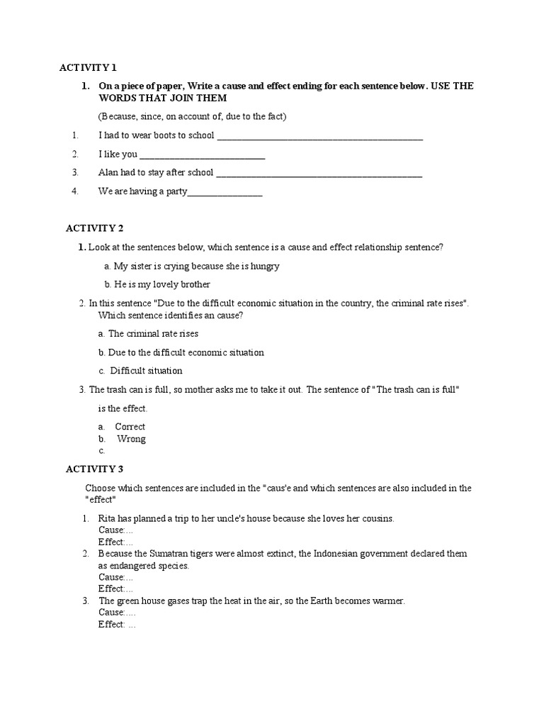 LKPD Cause and Effect | PDF