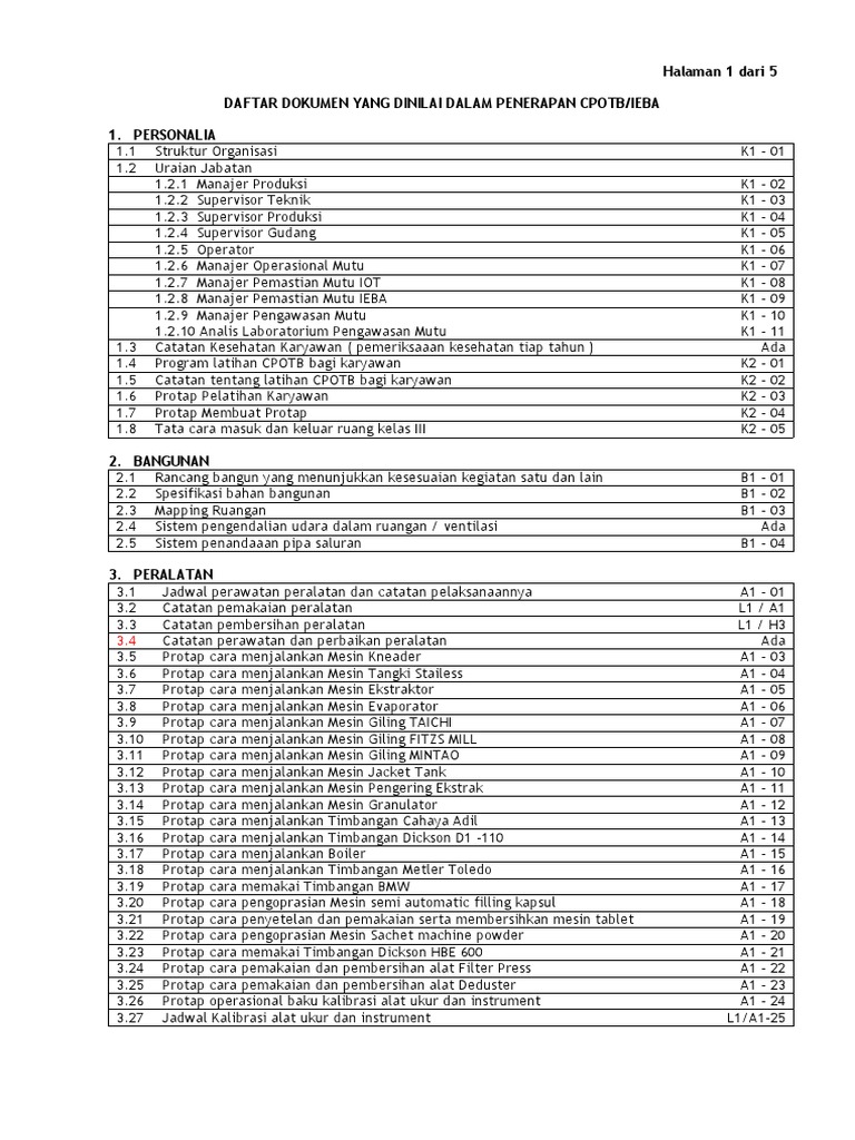 Daftar Isi Cpotb 2023 | PDF