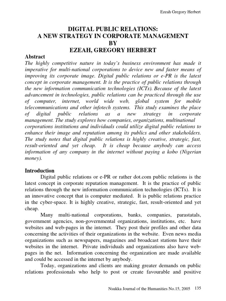 Digital Public Relations-1 | PDF | Public Relations | Mass Media