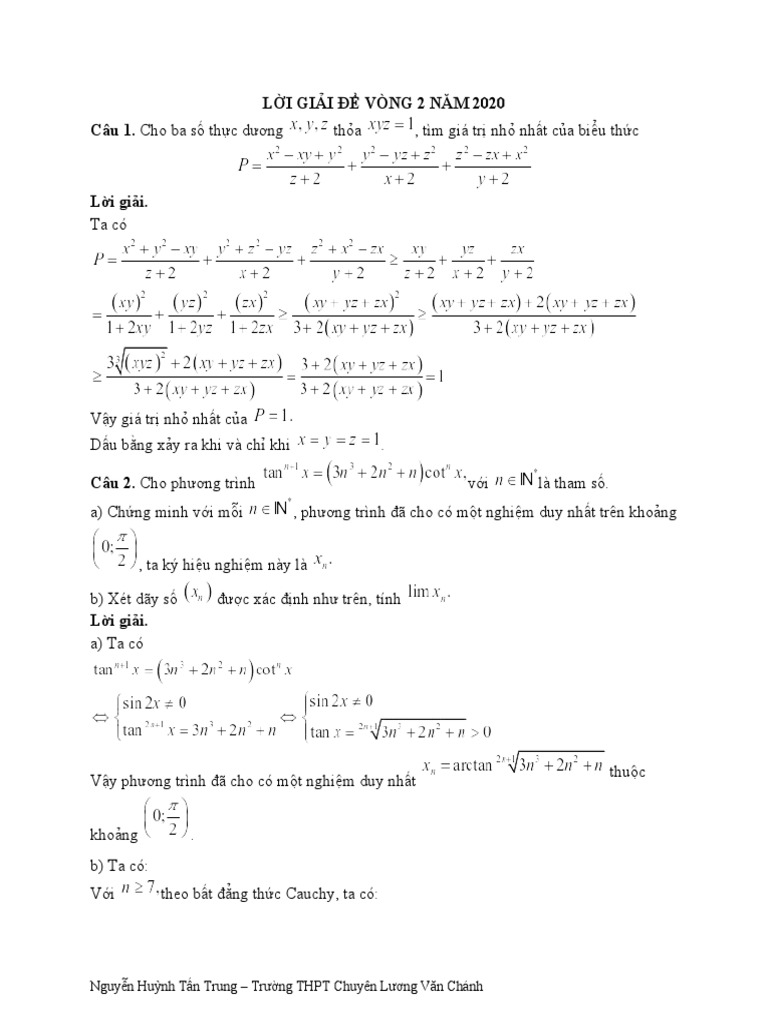 Loi Giai Vong 2 Năm 2020 | PDF