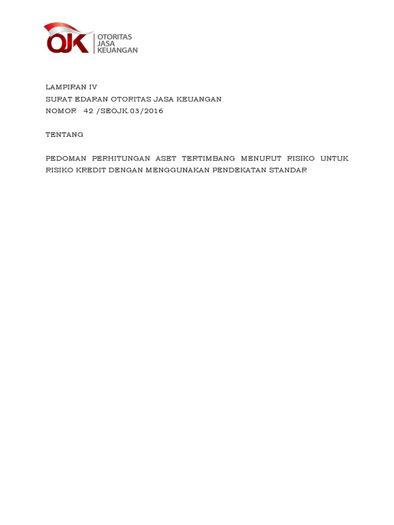 Pedoman Perhitungan ATMR Risiko Kredit | PDF