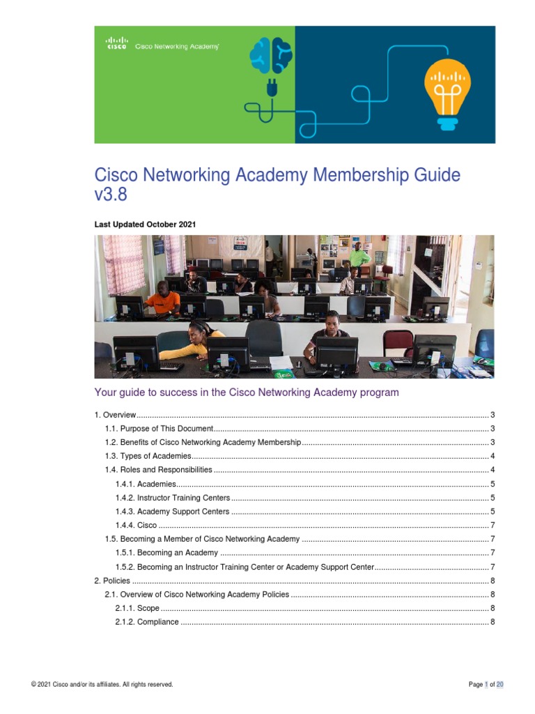 NetAcad Membership Guide October 2021 v3.8 | PDF | Cisco Certifications | Derivative Work