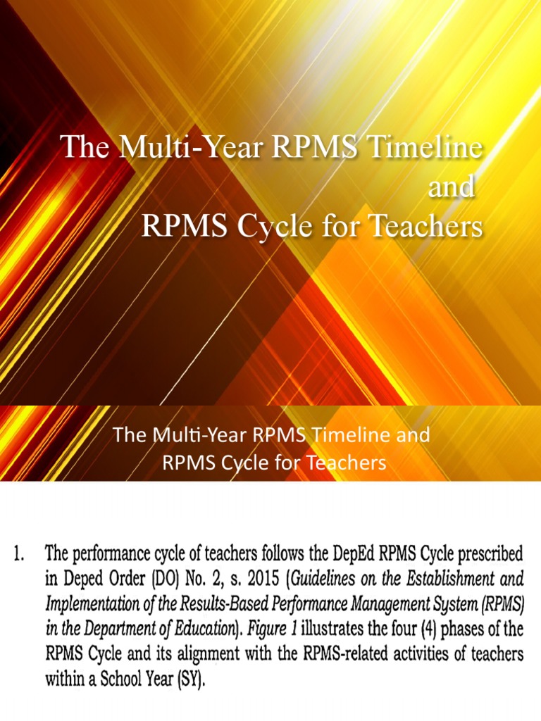 RPMS Cycle Overview for 2024-2025 | PDF