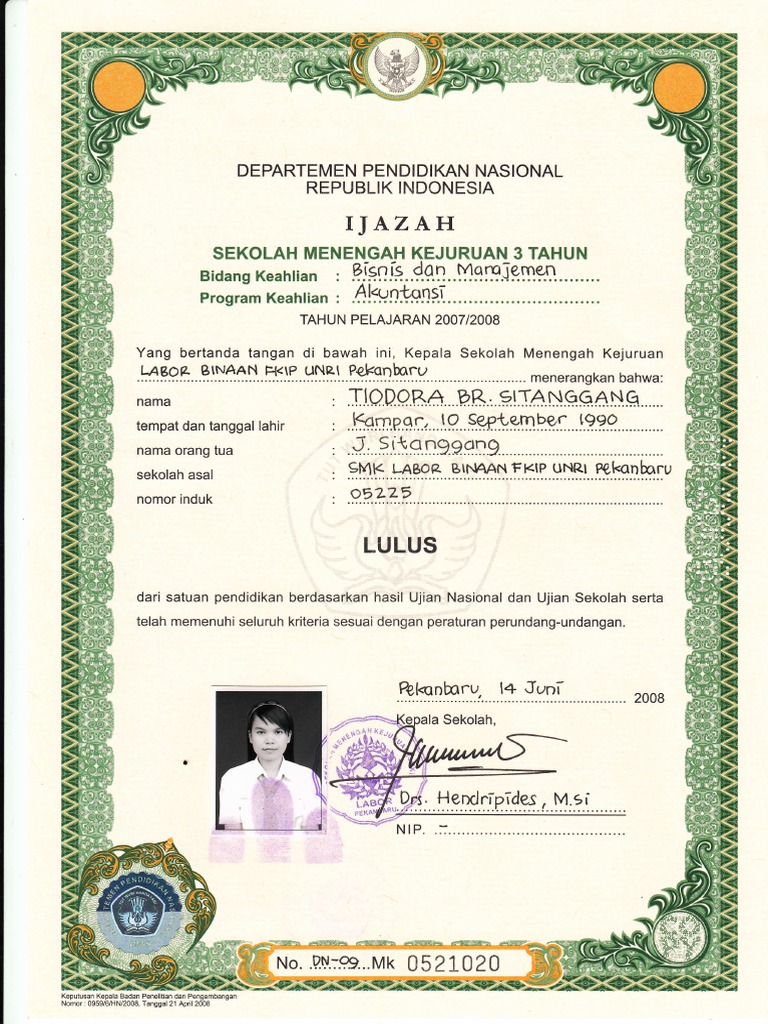 Ijazah SMK | PDF