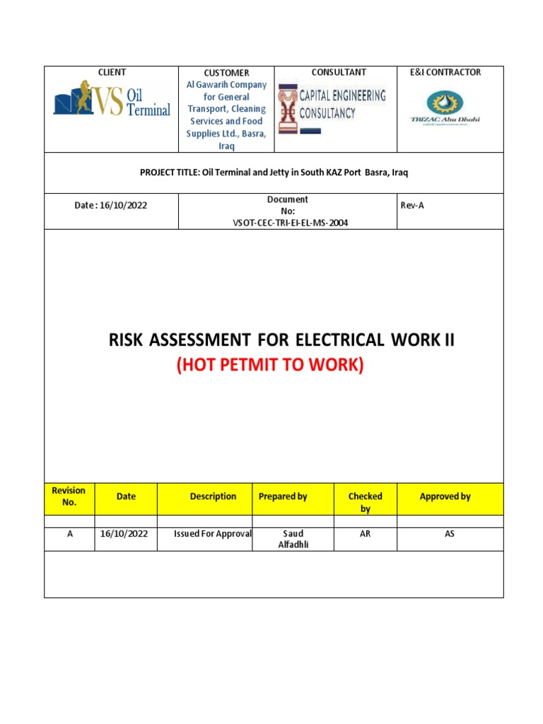 JHA for Scaffolding and Hot Work Risks | PDF | Welding | Construction