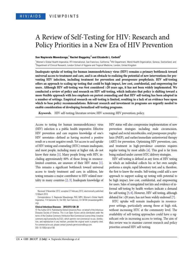 Cit 156 | PDF | Hiv/Aids | Preventive Healthcare