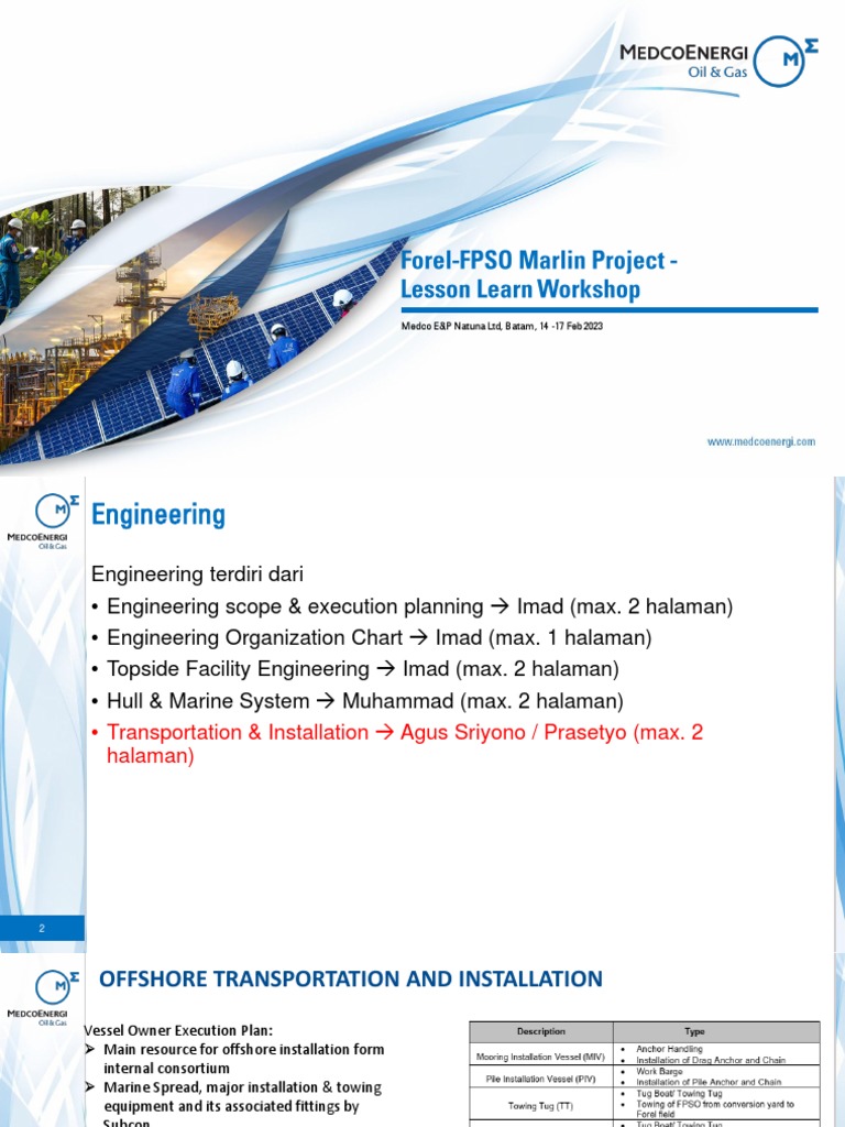 Lesson Learn FPSO - Presentation T&I | PDF | Technology & Engineering