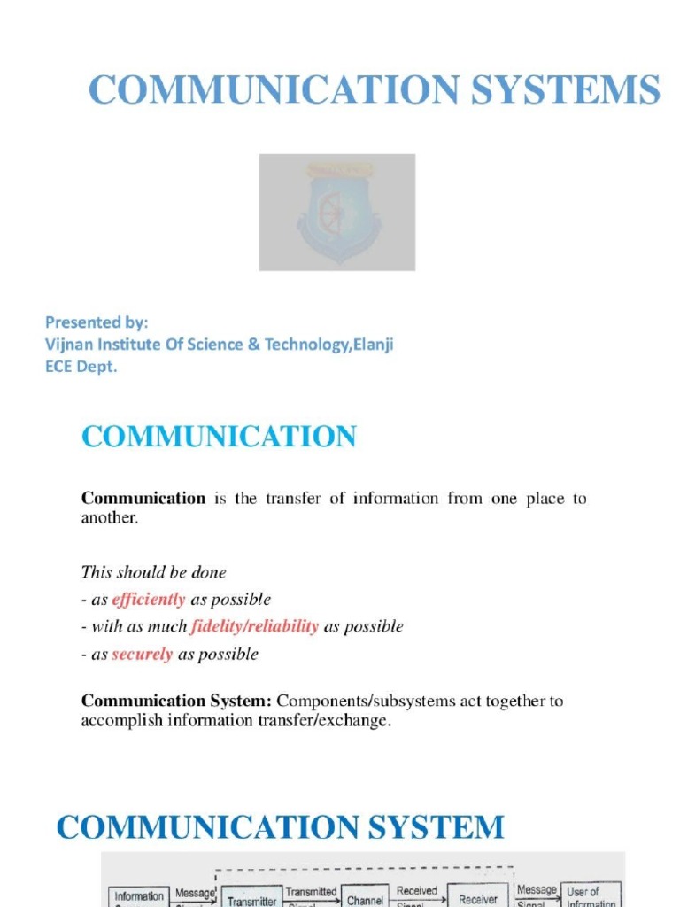 Chapter 15 Communication System | PDF