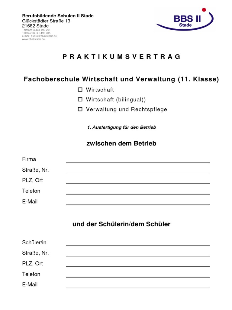 FOS Praktikumsvertrag 062020 | PDF
