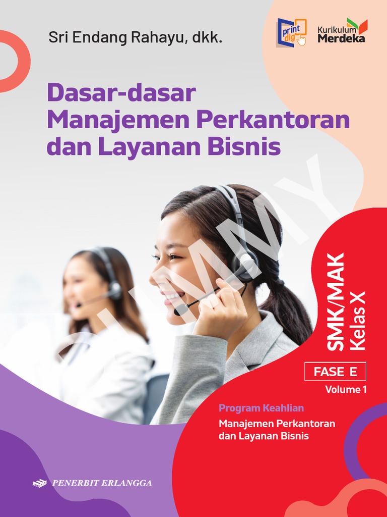 Dasar-Dasar Manajemen Perkantoran SMK X Fase E Vol 1 | PDF | Bisnis