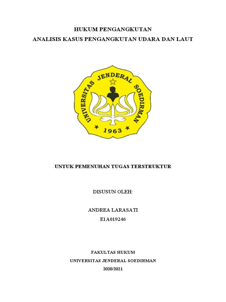 Tugas Analisis Kasus Hukum Pengangkutan Udara Dan Laut | PDF | Bisnis | Hukum