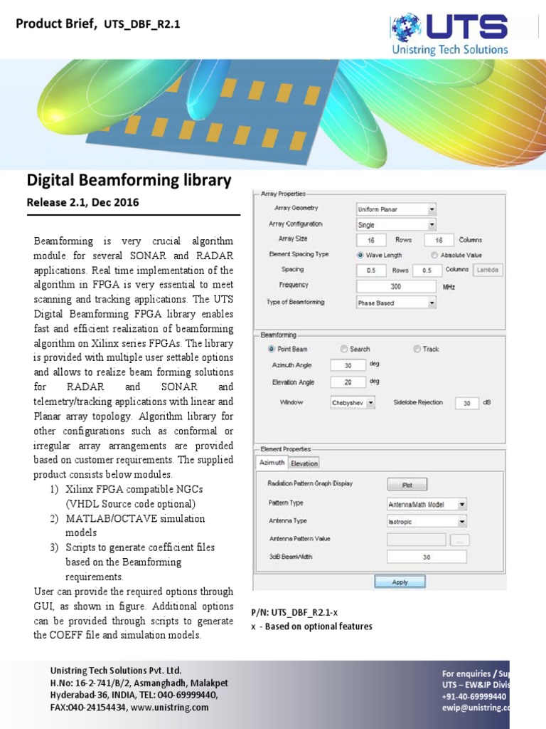 Digital Beamforming Library Product Brief | PDF | Field Programmable Gate Array | Computer ...