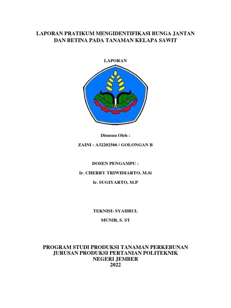 Laporan 1 - A32202566 - Zaini - B - Identifikasi Bunga Jantan Dan ...