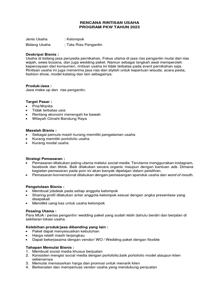 Rencana Pendampingan Template | PDF