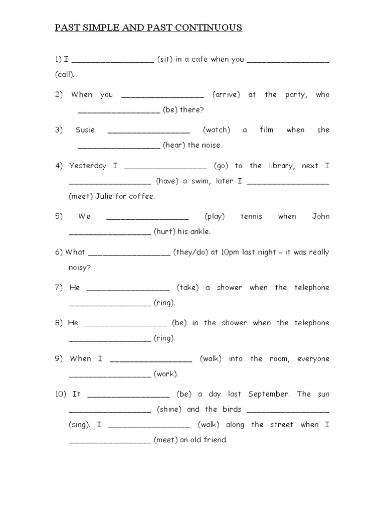 Past Simple and Past Continuous | PDF