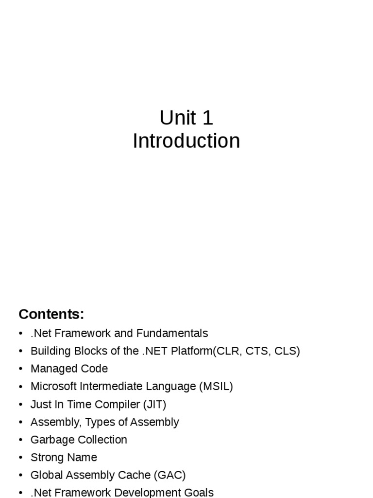 Unit 1 | PDF | .Net Framework | Language Integrated Query