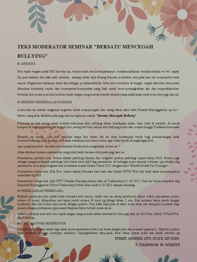 Teks Moderator Hut SBH | PDF | Ilmu Sosial | Gaya Hidup