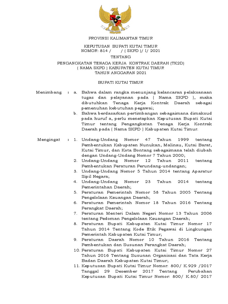 Contoh SK Induk | PDF