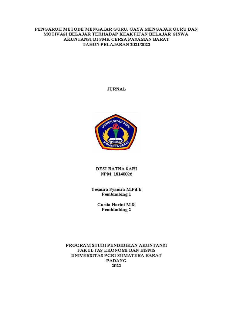 Jurnal - Desi Ratna Sari - 2022 | PDF