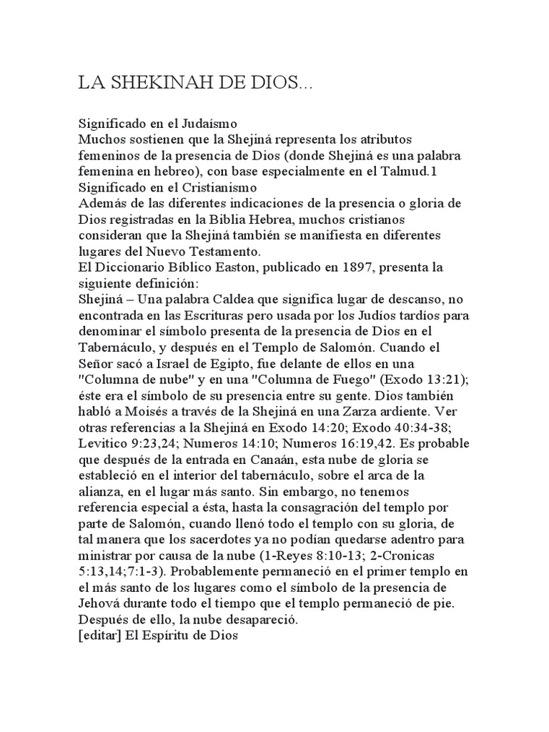 A Shekinah | PDF | Libro del éxodo | Templo en jerusalén