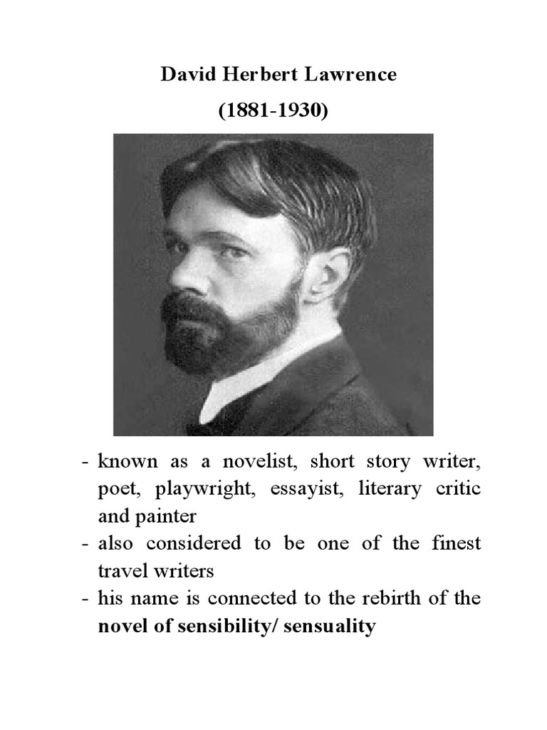 David Herbert Lawrence | PDF | Sons And Lovers | Novels