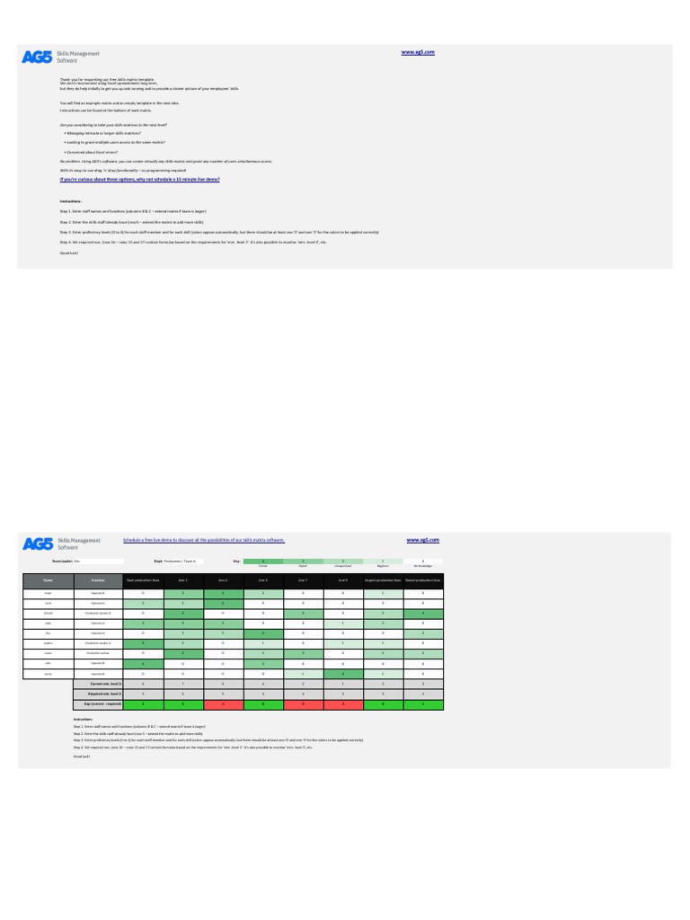 AG5 Skills Matrix Template - EN - Excel | PDF | Matrix (Mathematics ...