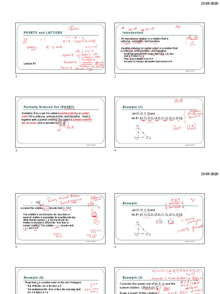 POSETS and LATTICES HANDOUTS | PDF | Abstract Algebra | Mathematical Concepts
