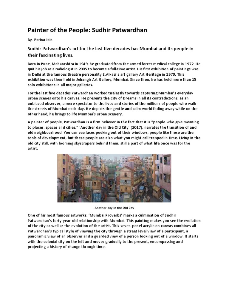Sudhir Patwardhan | PDF | Paintings | The Arts