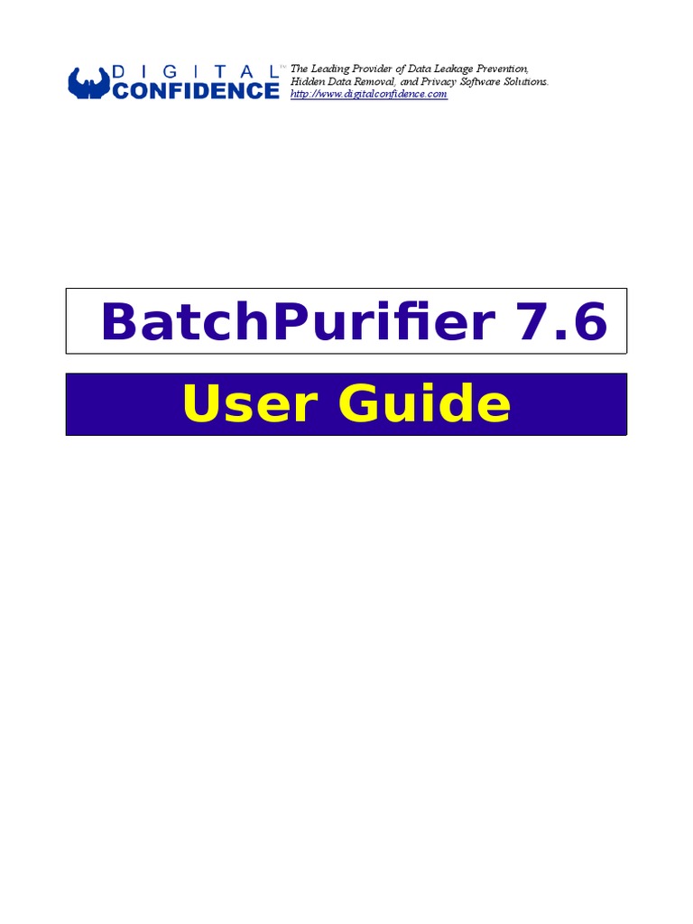 Batch Purifier User Guide | PDF | Microsoft Excel | Metadata
