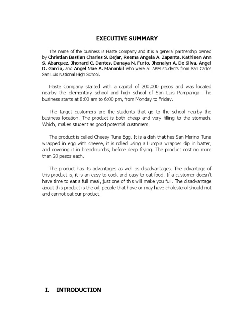 Business Proposal Paper 1 | PDF | Taxes | Kitchen