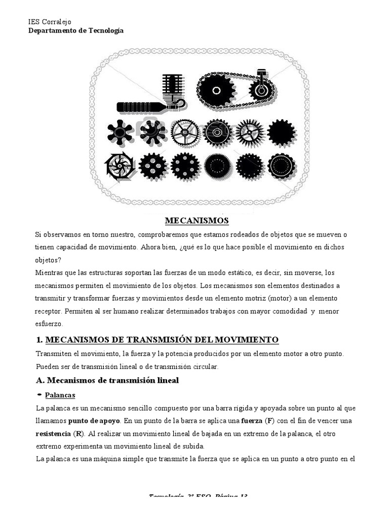 TEC 2º Mecanismos | PDF | Engranaje | Eje