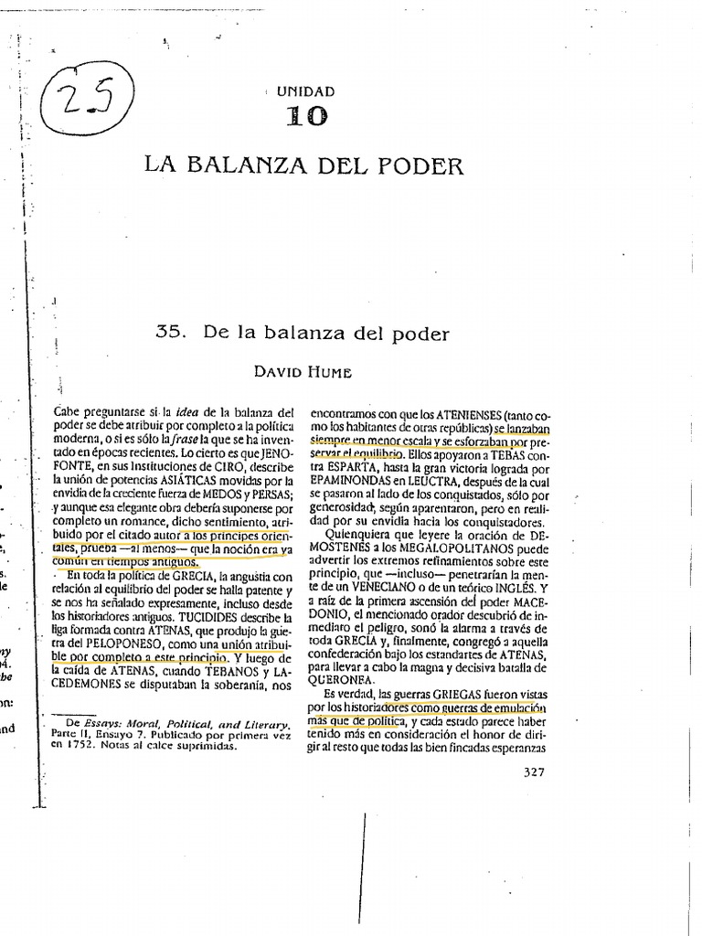 Hume La Balanza Del Poder Vasquez Jhon | PDF