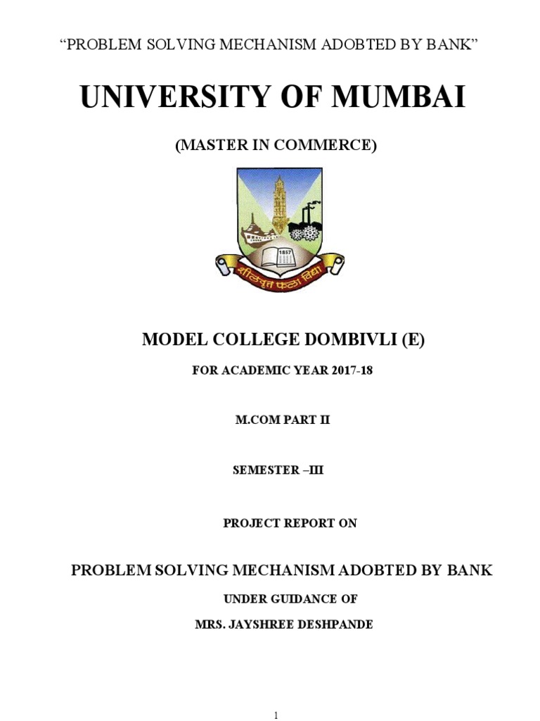 Bank Problem Solving Mechanisms Explained | PDF | Banks | Banks & Banking
