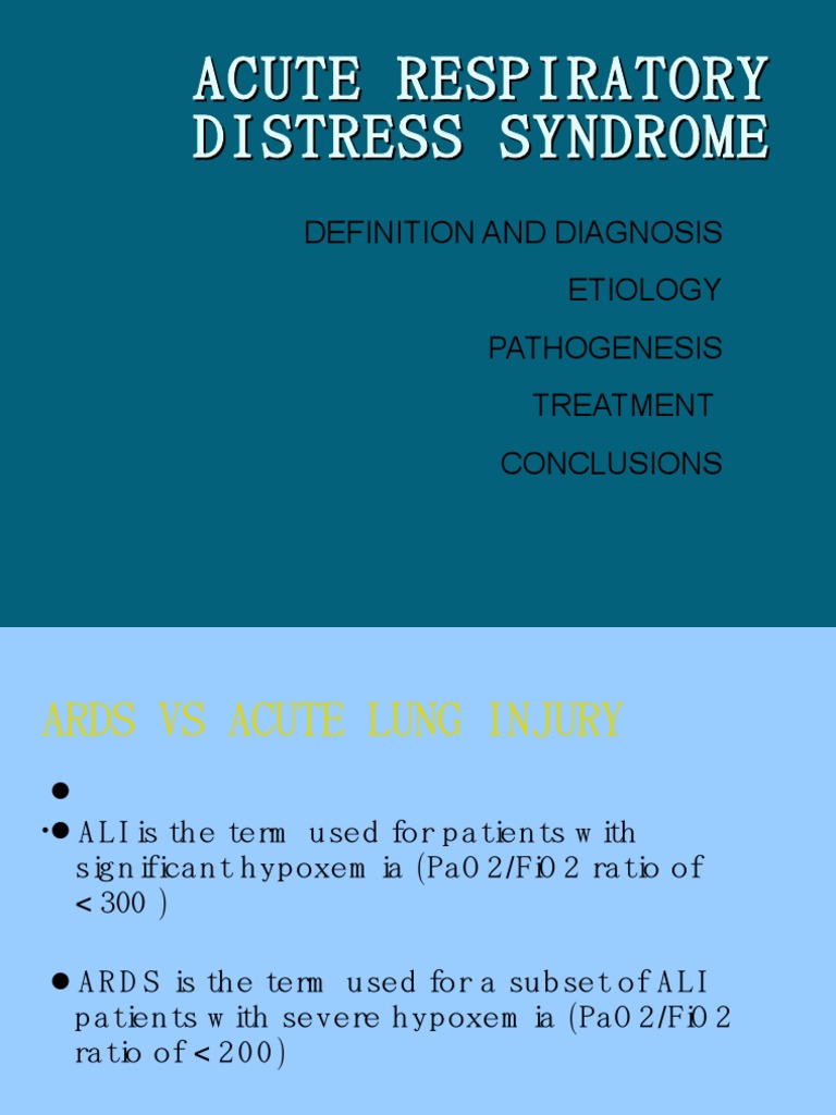 Acute Respiratory Distress Syndrome | PDF | Lung | Respiration