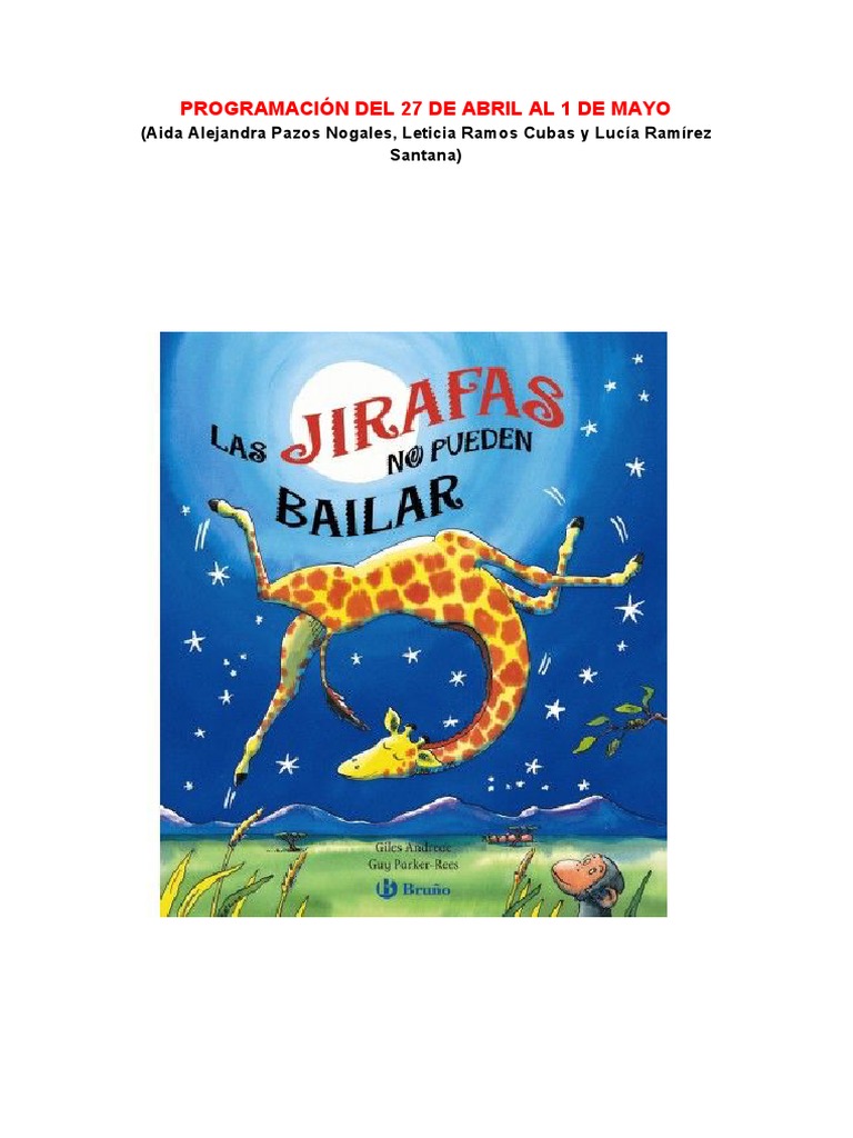 Cuento La Jirafa No Puede Bailar | PDF