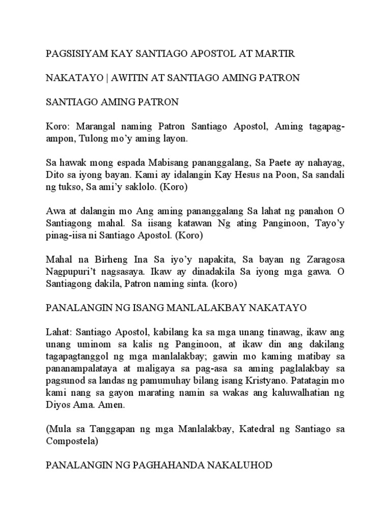 Pagsisiyam Kay Santiago Apostol at Martir | PDF