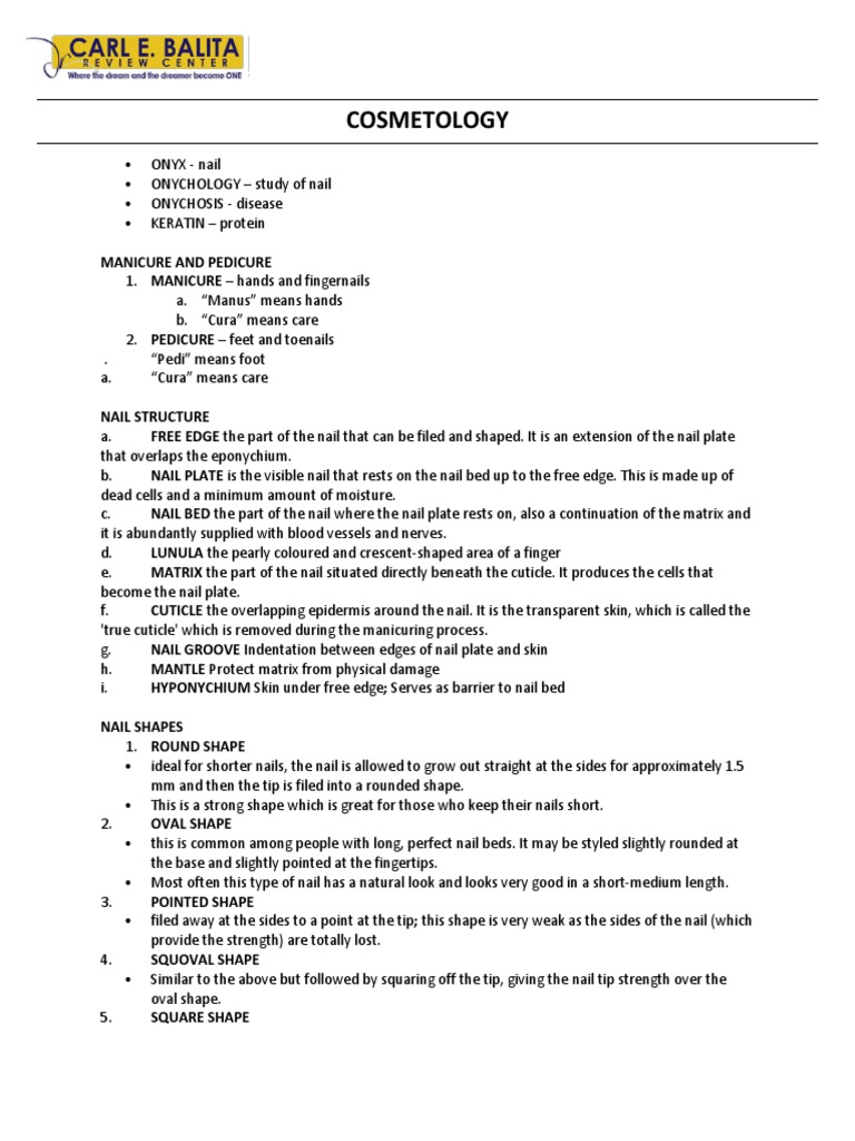 COSMETOLOGY Module | PDF | Nail (Anatomy) | Hair