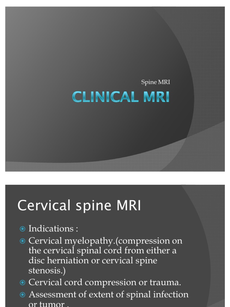 MRI Indications for Spine Assessment | PDF