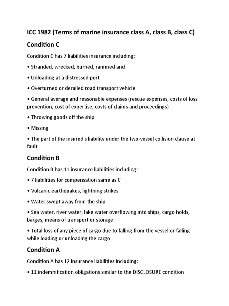 Icc 1982 | PDF | Insurance | Strike Action
